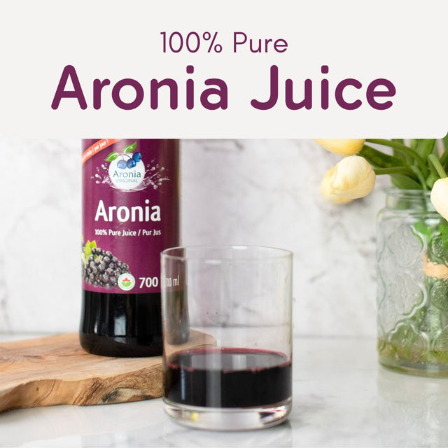 Organic Aronia Juice 23.7 Fl Oz | Pure Chokeberry Juice | J&J Aronia