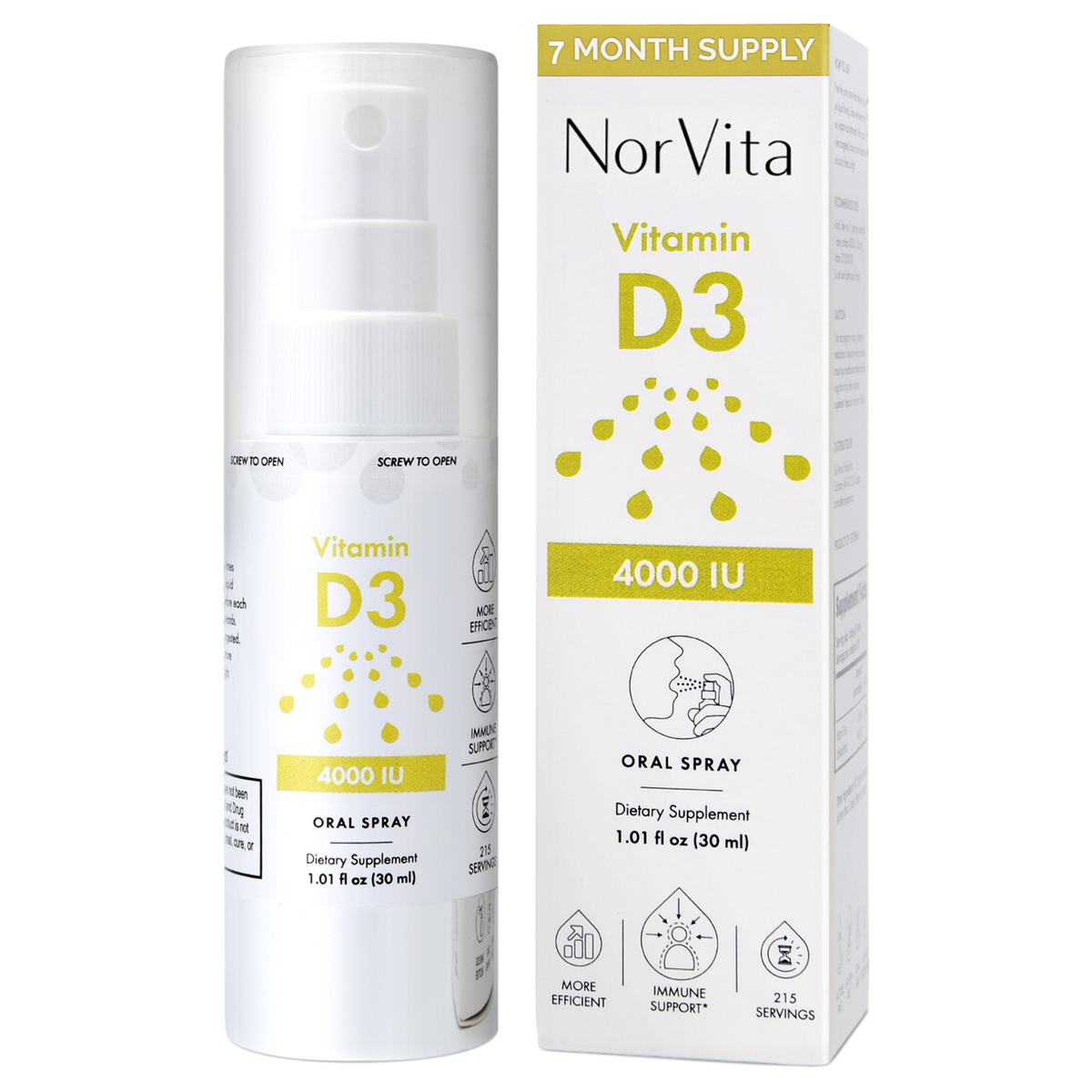 Vitamin D3 Spray 4000 IU | 215 Servings, Sublingual, Vegan | Canada – J ...